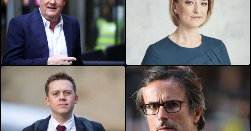 Who are the ten most famous journalists in the UK?